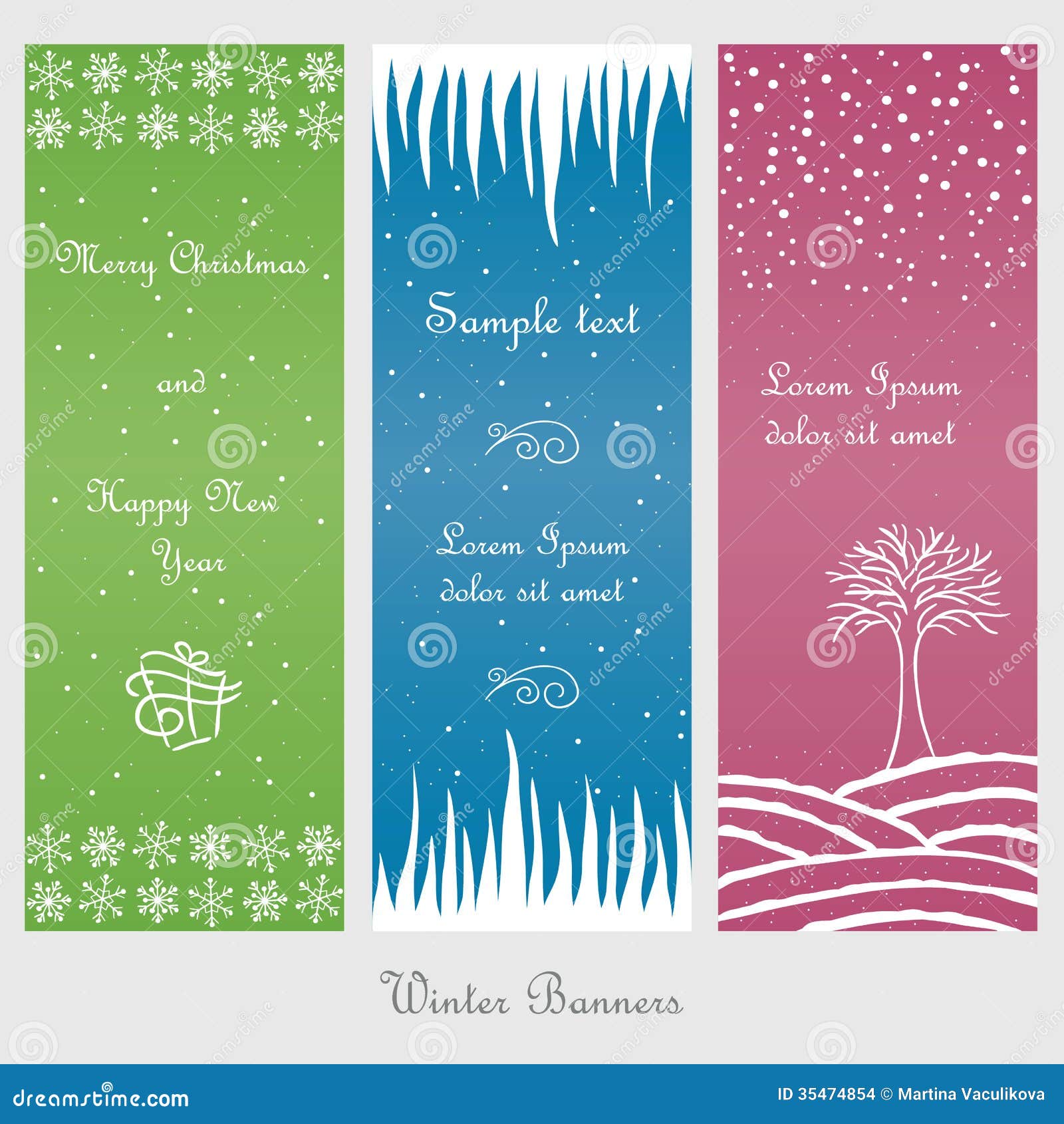 Set of Winter and Christmas Banners Stock Illustration - Illustration ...