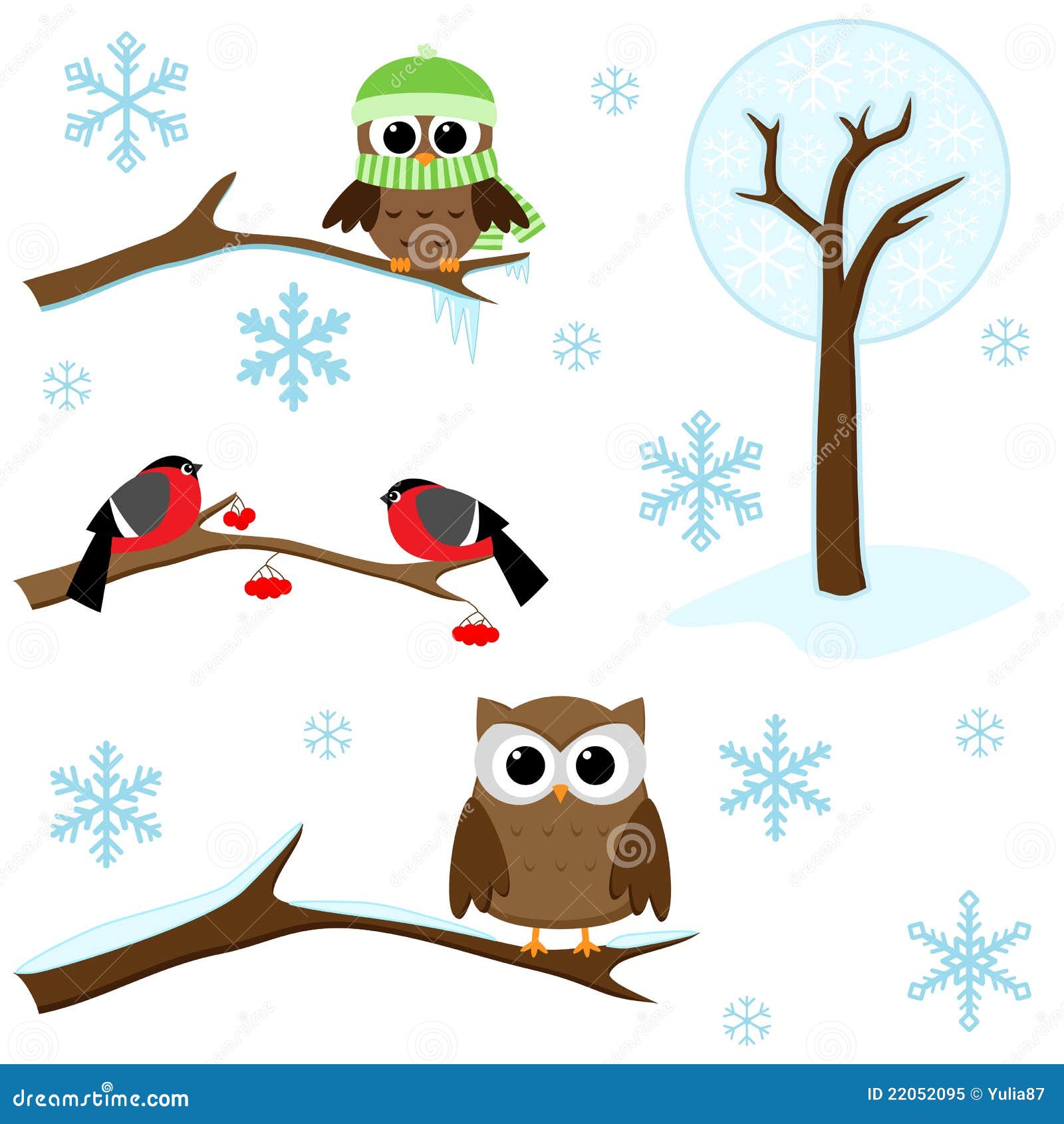 Set of winter elements stock vector. Illustration of cold - 22052095
