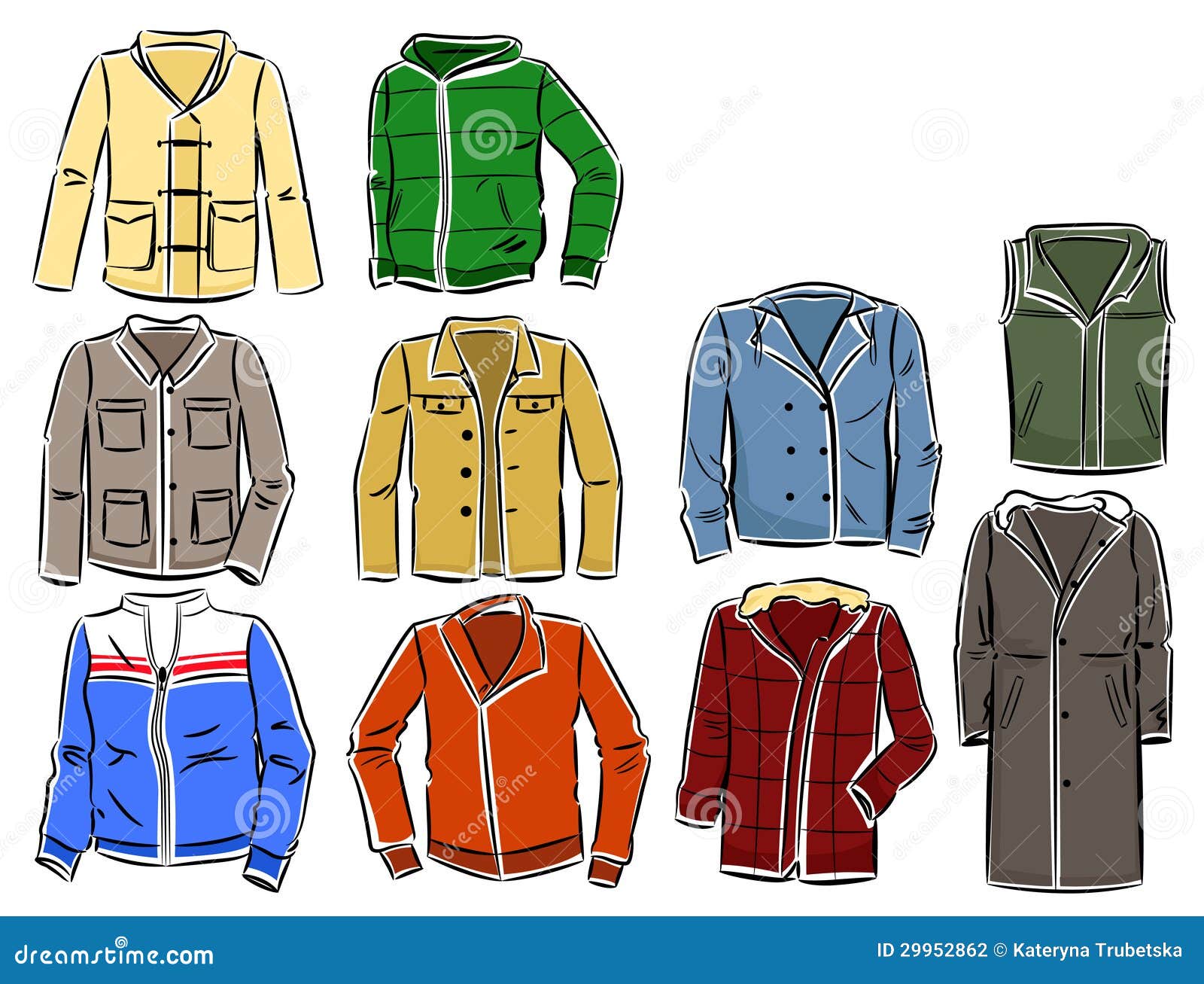 Set Of Mens Jackets Stock Vector Illustration Of Jackets 29952862