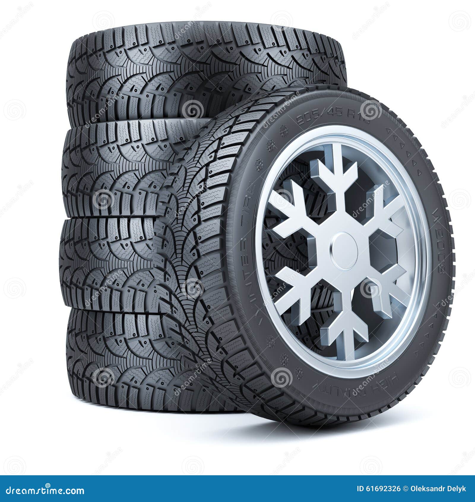 Stack Of New Studded Winter Tires Royalty-Free Stock Photo ...
