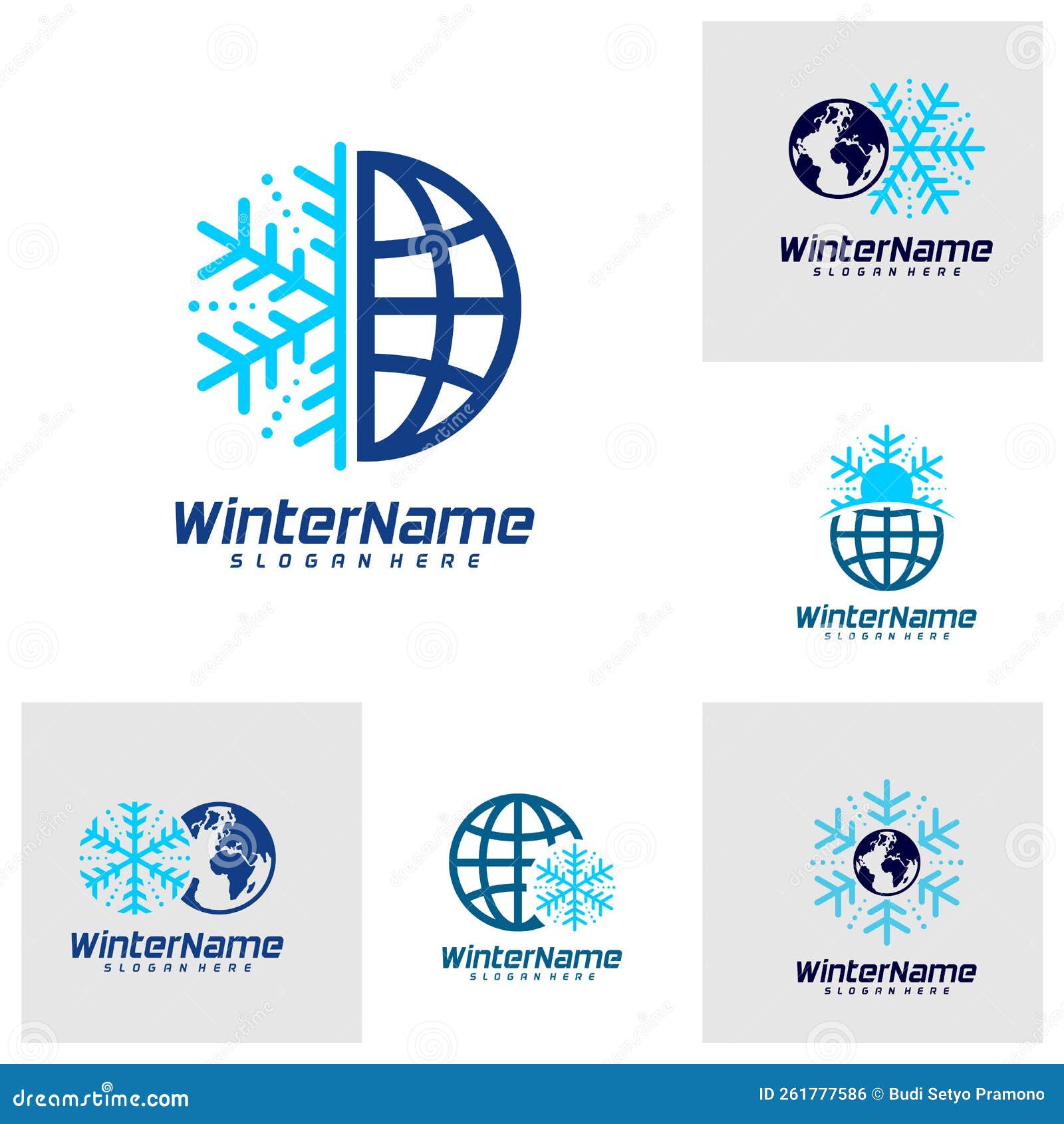 Set of Winter World Logo Template, Winter Logo Design Vector Stock ...