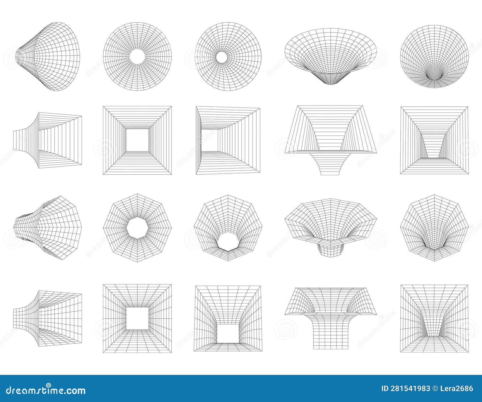 A Set of Wireframe Geometric Shapes. Network Line Concept Stock Vector ... A Set of Wireframe Geometric Shapes. Network Line Concept Stock Vector ...