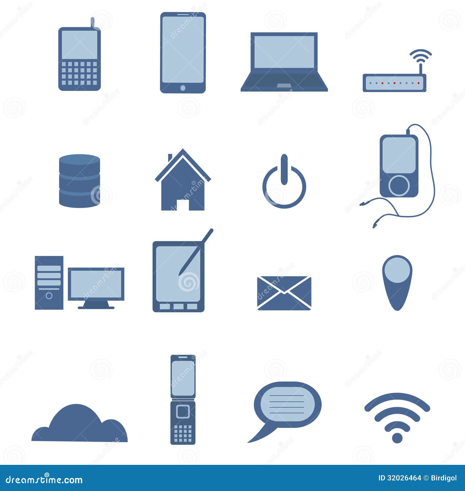 Set of Wireless icon stock vector. Illustration of home - 32026464