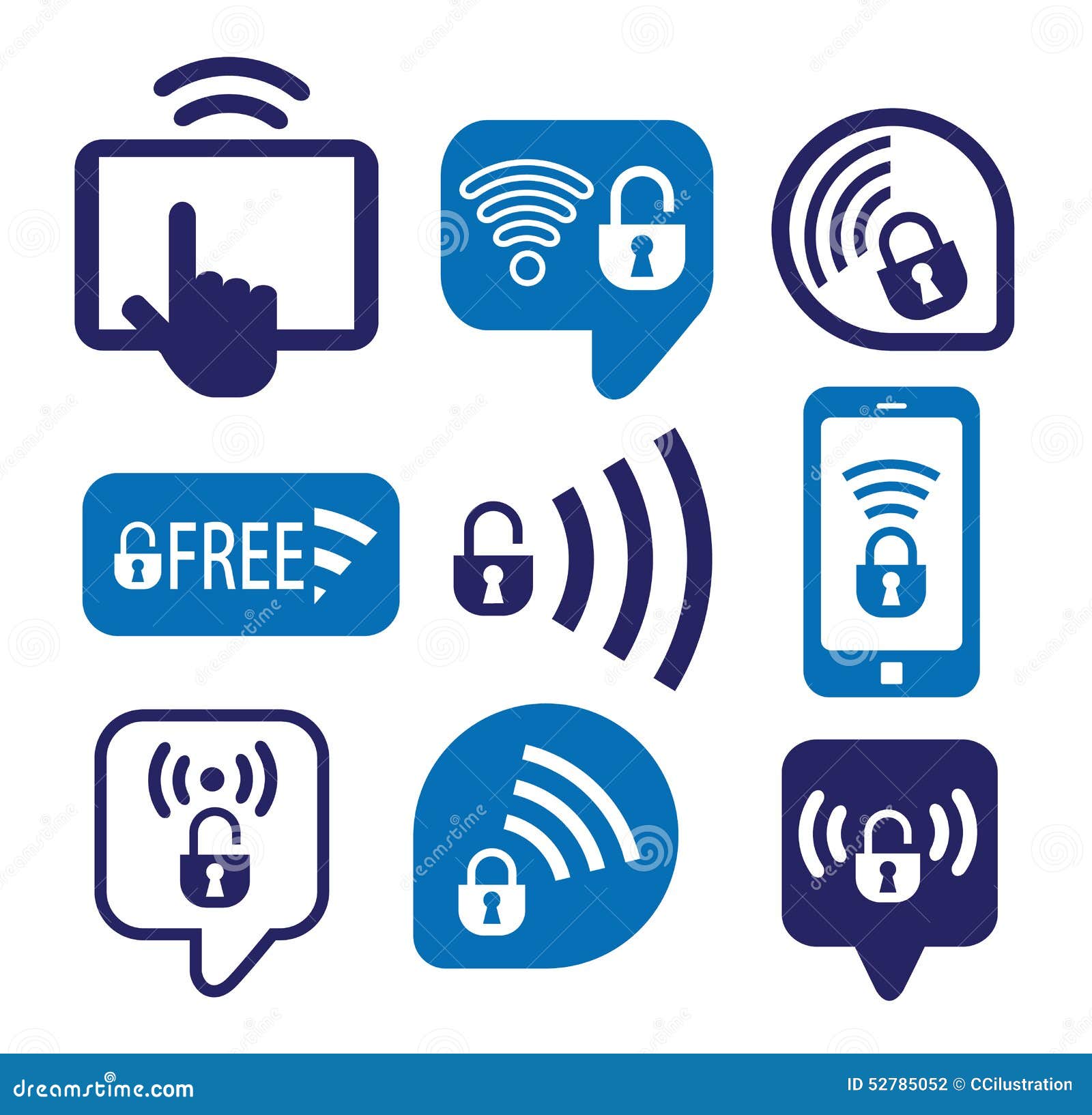 Set of Wireless Icons, Vector Illustration Stock Vector - Illustration ...