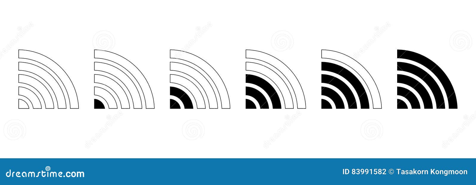 Set of Wireless Intensity Sign for Web and Design Stock Illustration ...