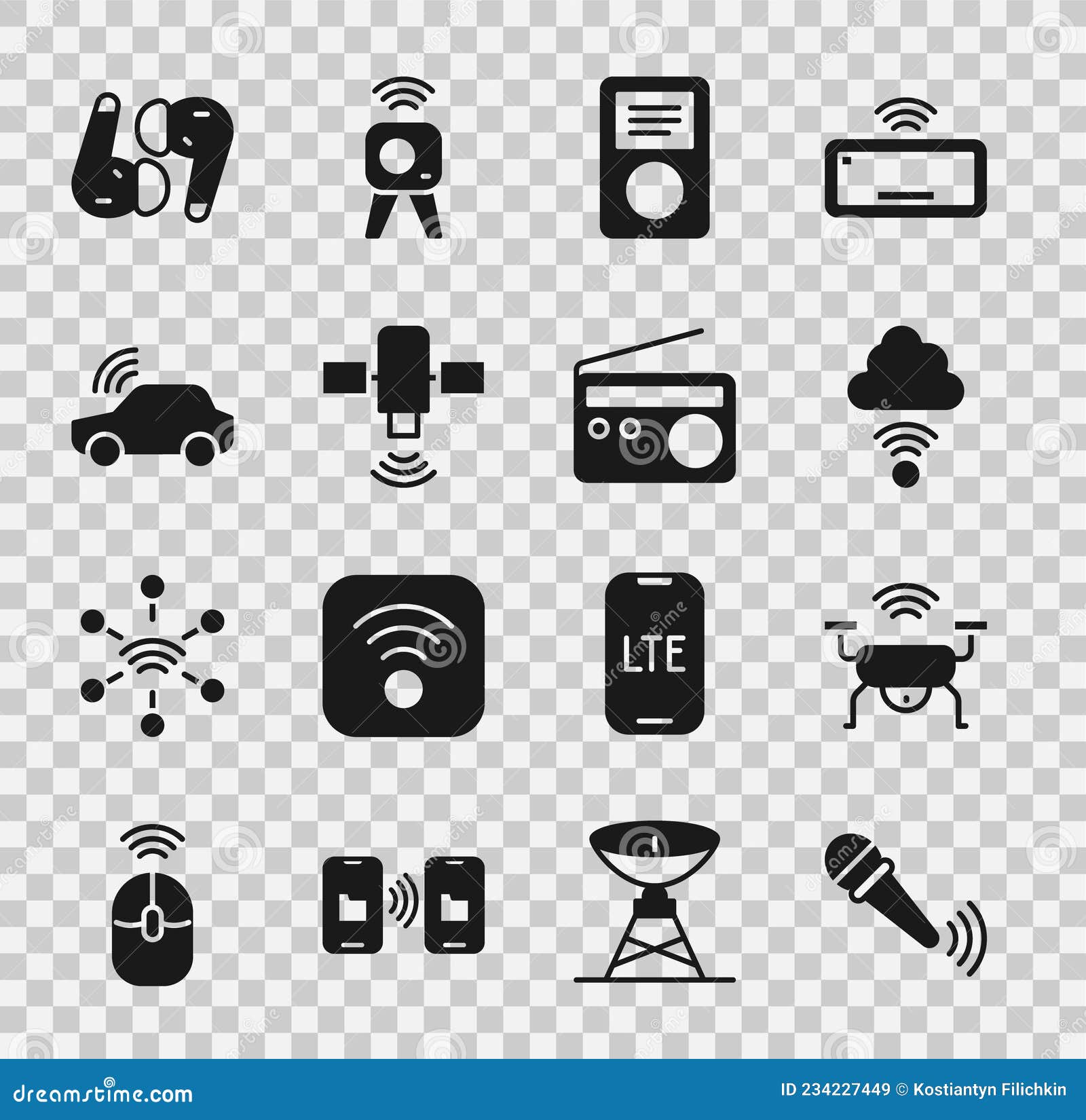 Set Wireless Microphone, Smart Drone System, Network Cloud Connection ... Set Wireless Microphone, Smart Drone System, Network Cloud Connection ...