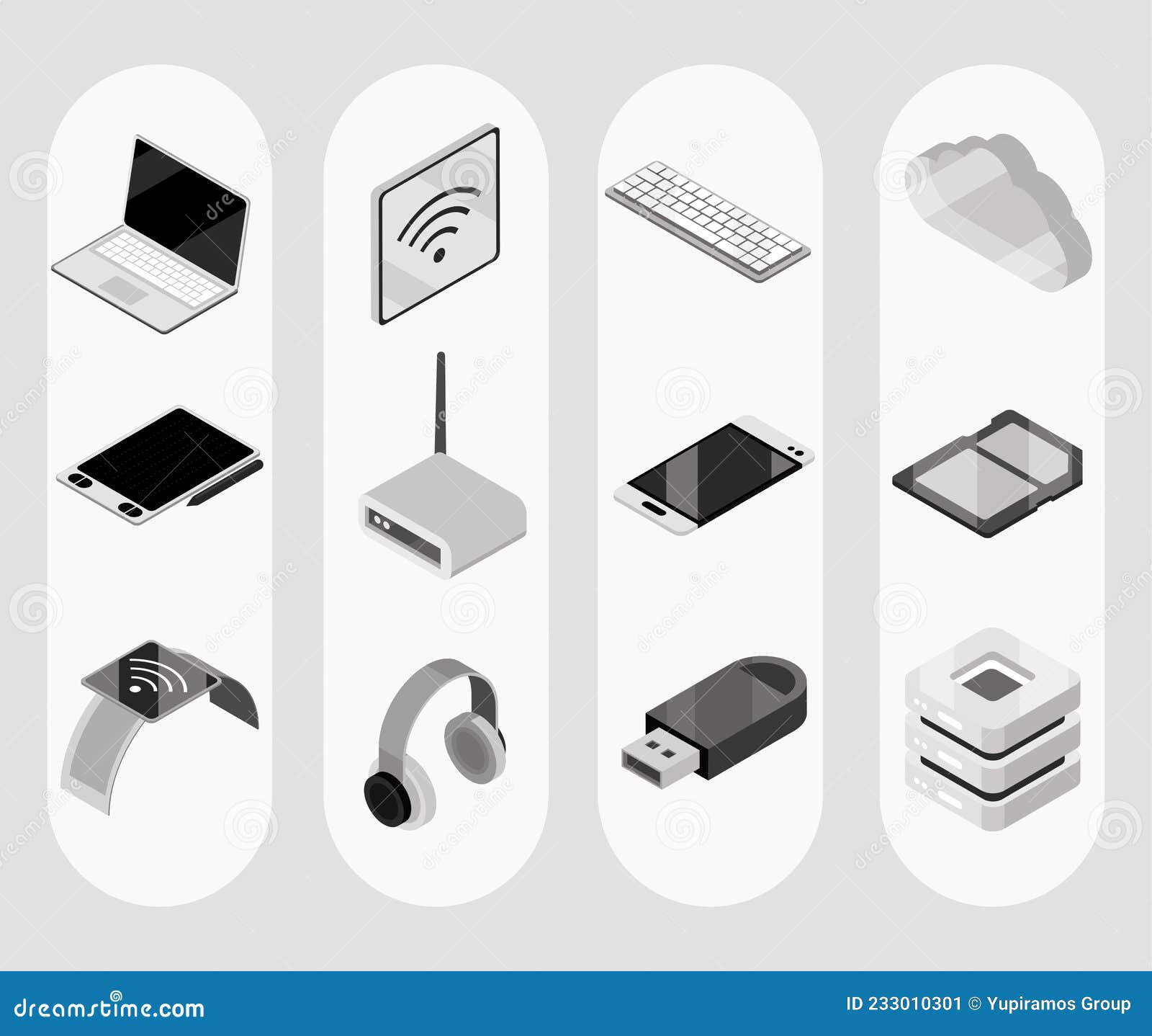 Set of wireless technology stock vector. Illustration of information ...