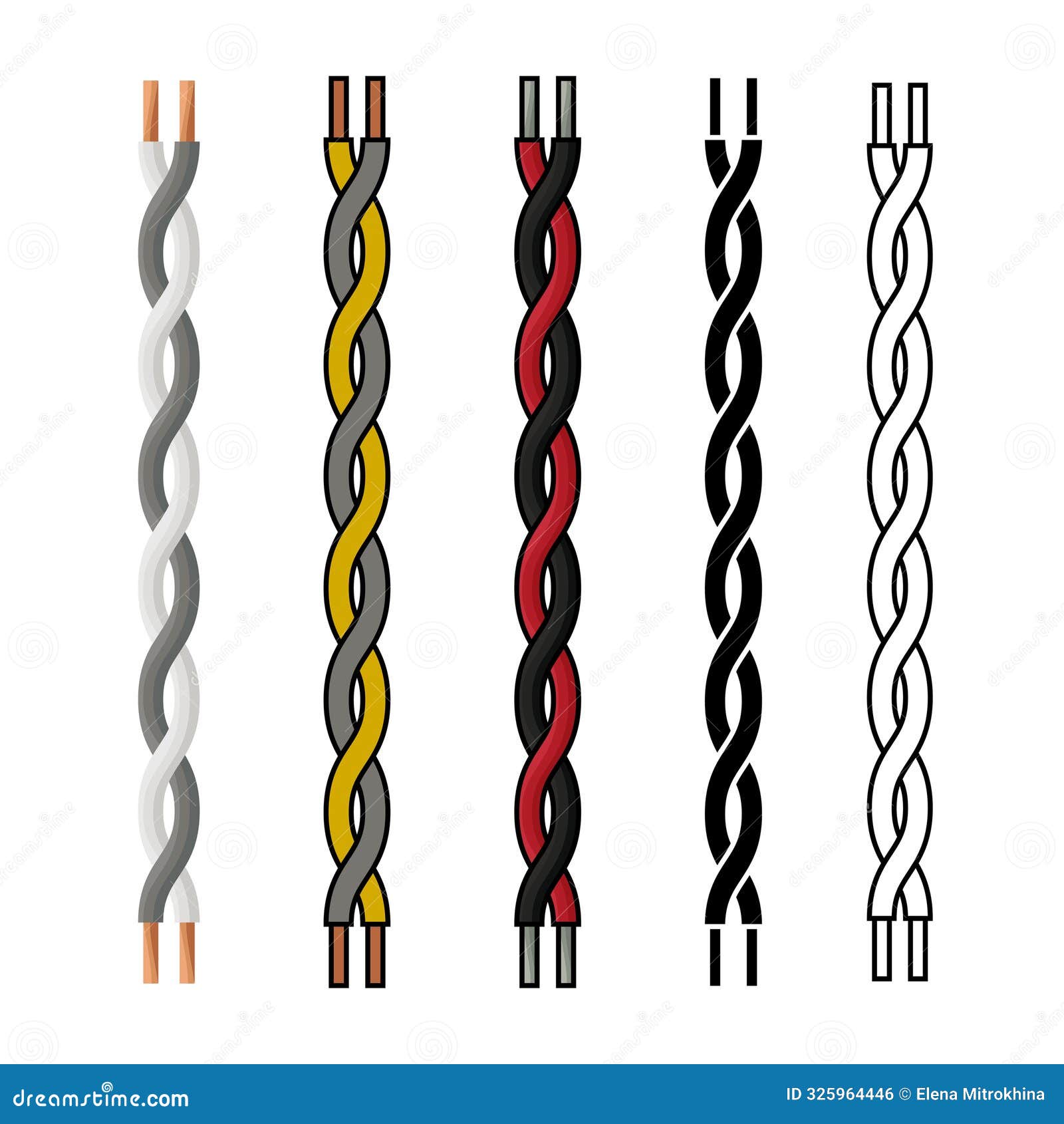A Set of Wires. Twisted Wires of Electrical Wiring. a Wire for ...