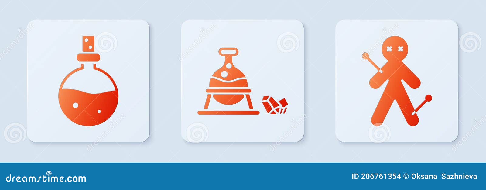 Set Witch Cauldron and Magic Stone, Bottle with Love Potion and Voodoo ...