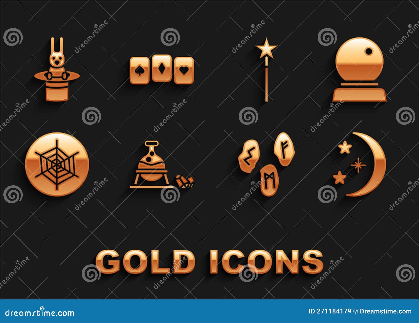 Set Witch Cauldron And Magic Stone, Magic Ball, Moon Stars, Runes ... Set Witch Cauldron And Magic Stone, Magic Ball, Moon Stars, Runes ...