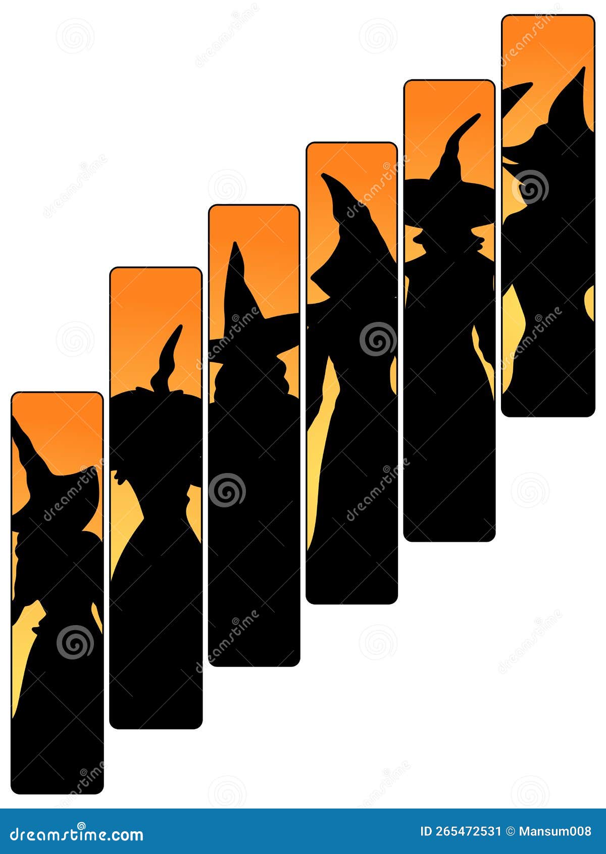 Set of Witch Shape Background Stock Illustration - Illustration of ...