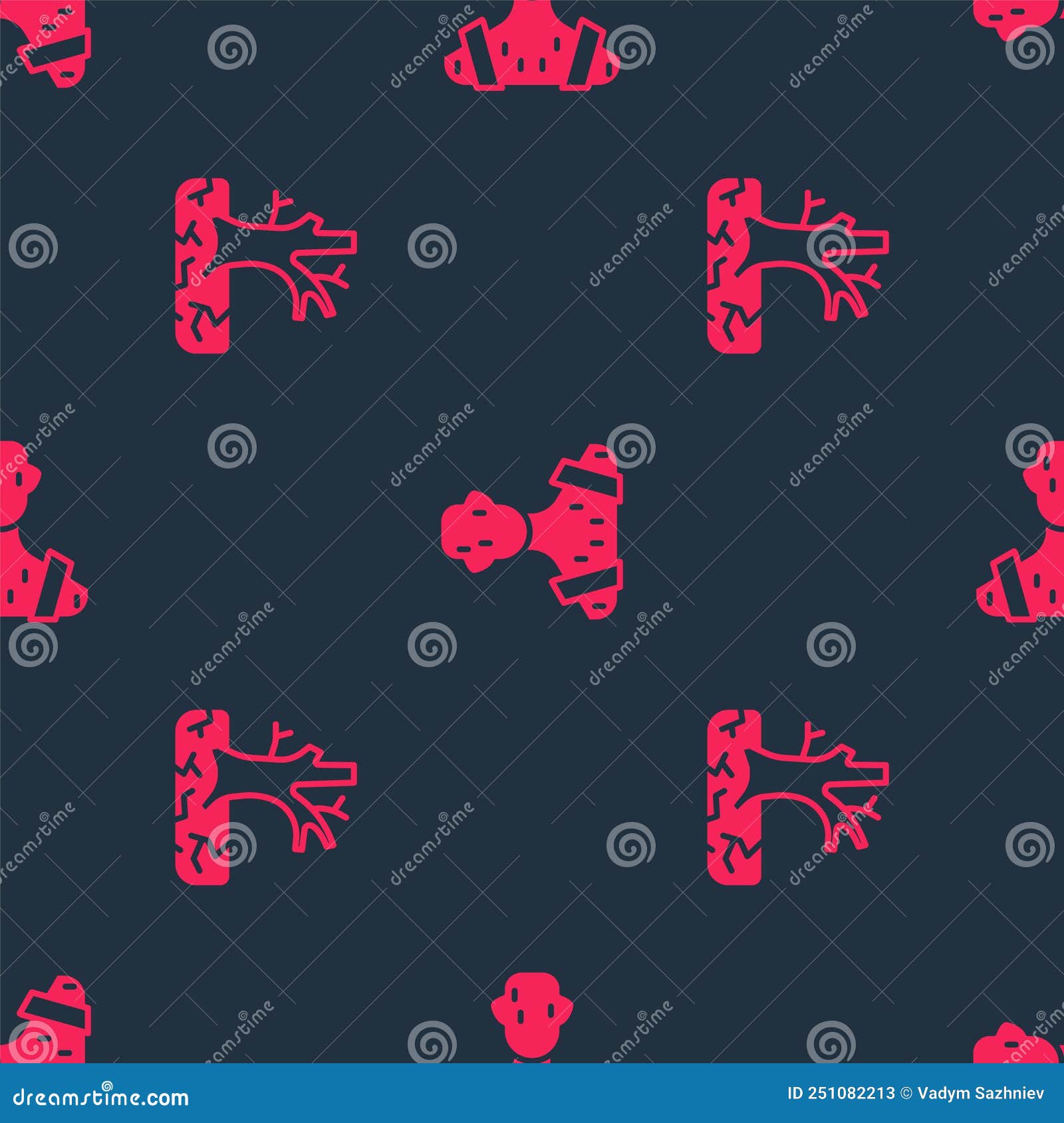 Set Withered Tree and High Human Body Temperature on Seamless Pattern ...