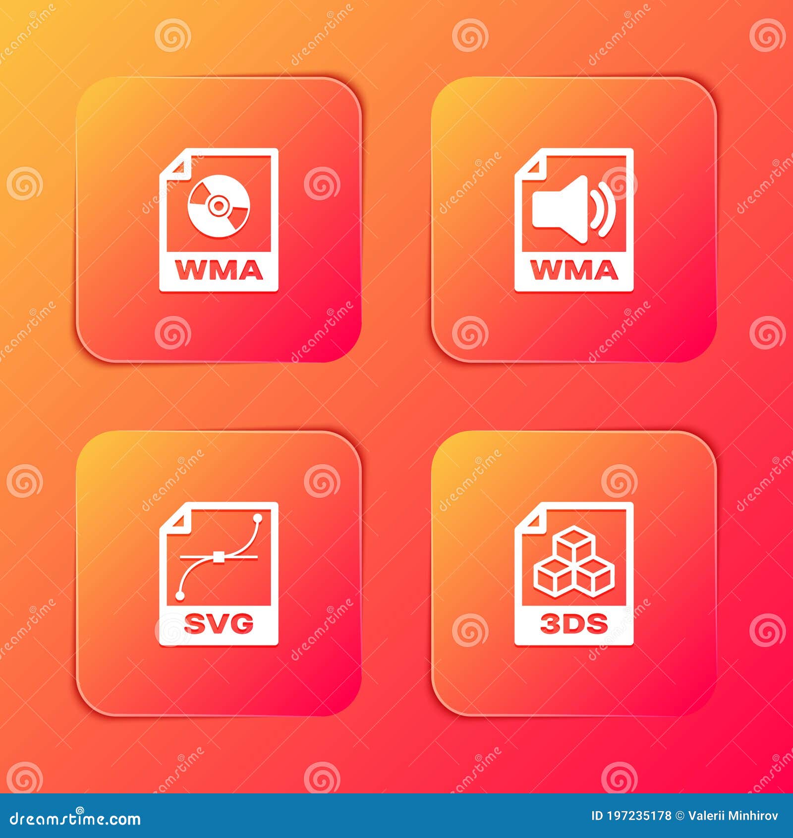 Set WMA File Document, , SVG and 3DS Icon. Vector Stock Vector ... Set WMA File Document, , SVG and 3DS Icon. Vector Stock Vector ...