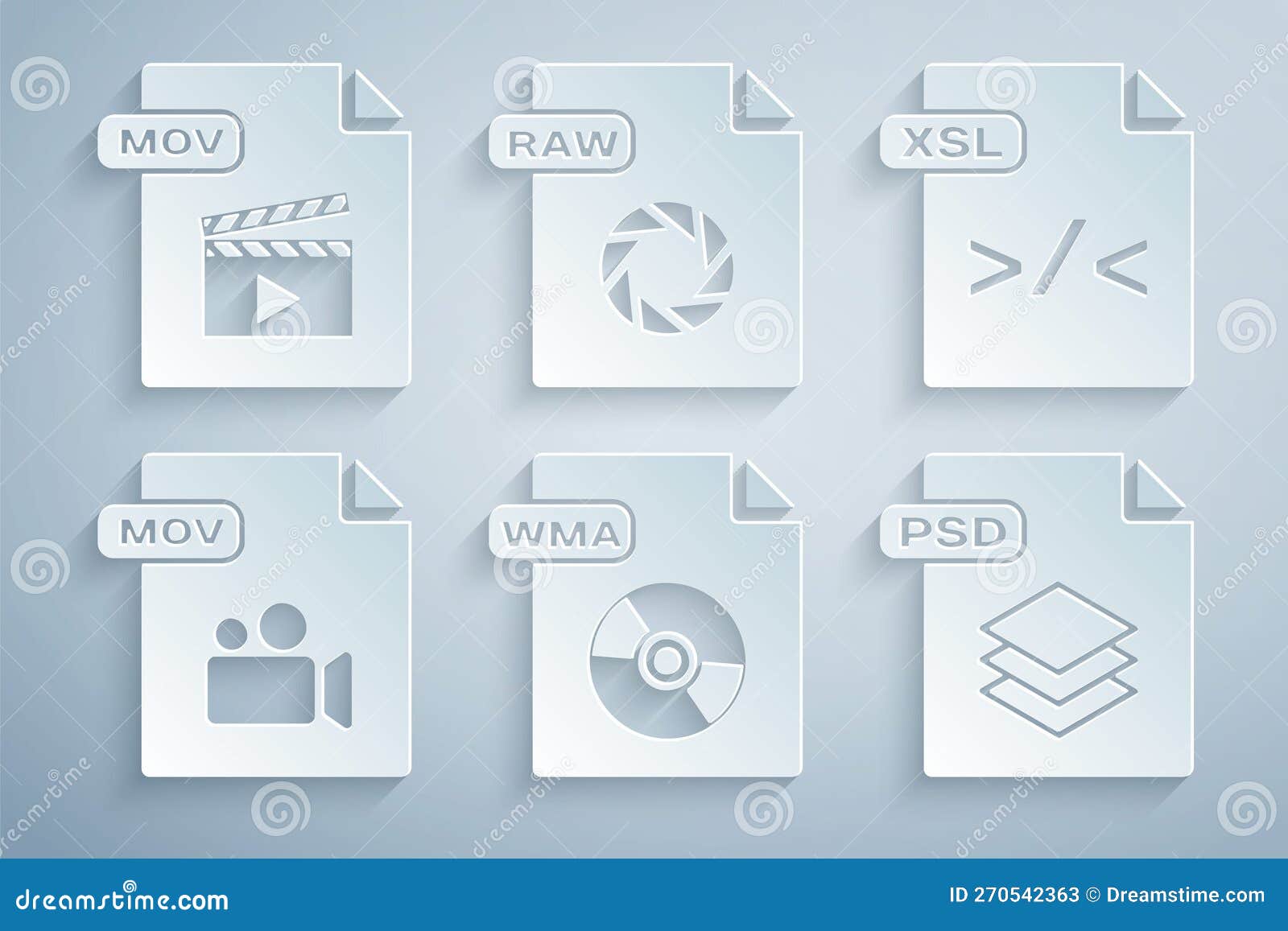 Set WMA File Document, XSL, MOV, PSD, RAW and Icon. Vector Stock ... Set WMA File Document, XSL, MOV, PSD, RAW and Icon. Vector Stock ...