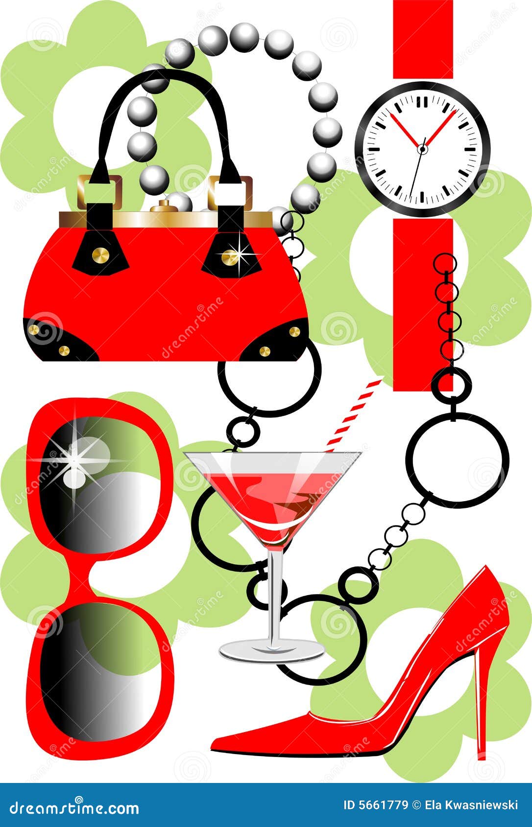 Set of women accessories stock illustration. Illustration of beautiful ...