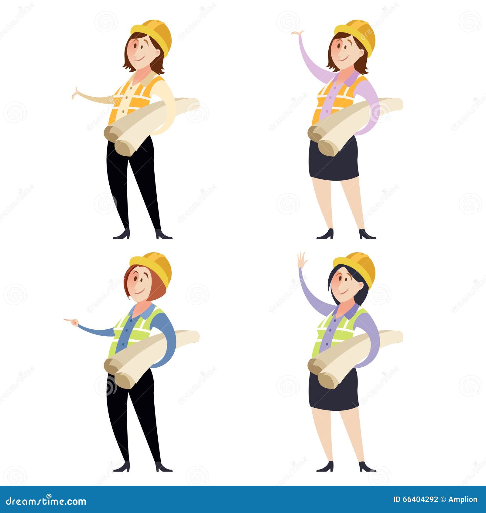 Set of women engineers stock vector. Illustration of lady - 66404292
