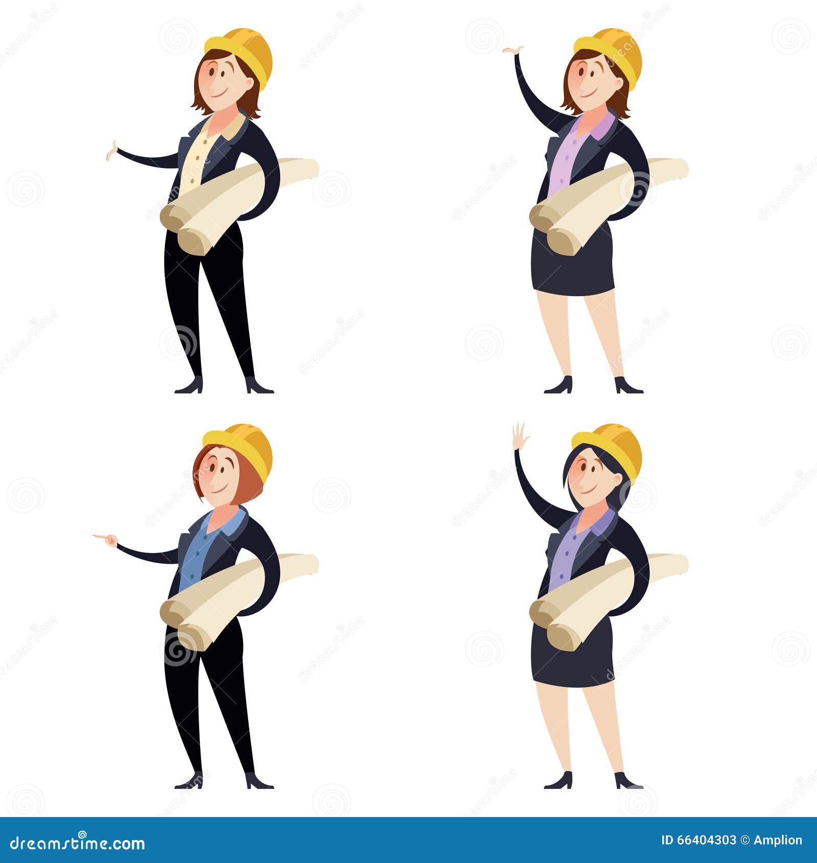 Set of women engineers stock vector. Illustration of flat - 66404303