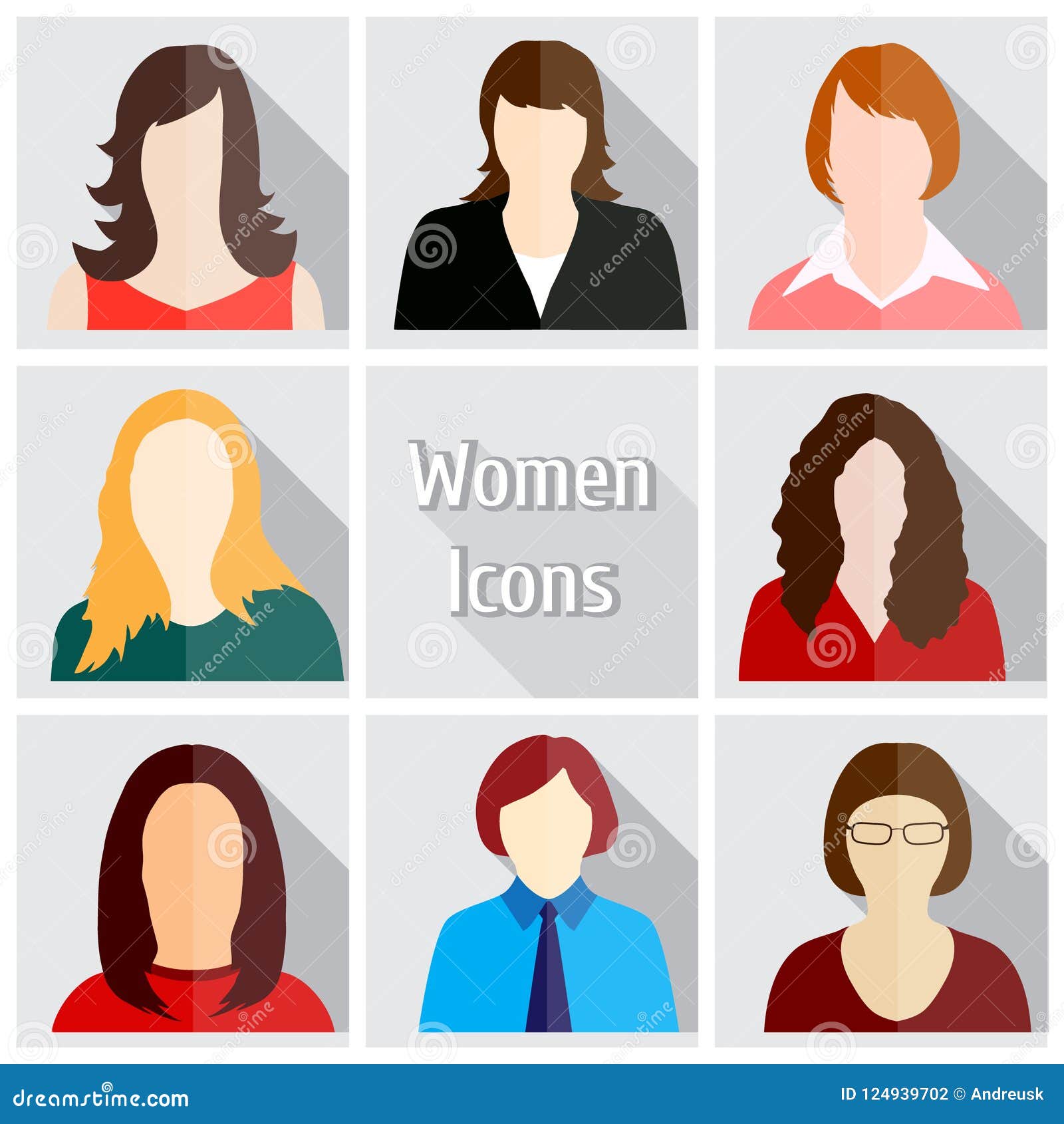 Women icons vector stock vector. Illustration of diversity - 124939702