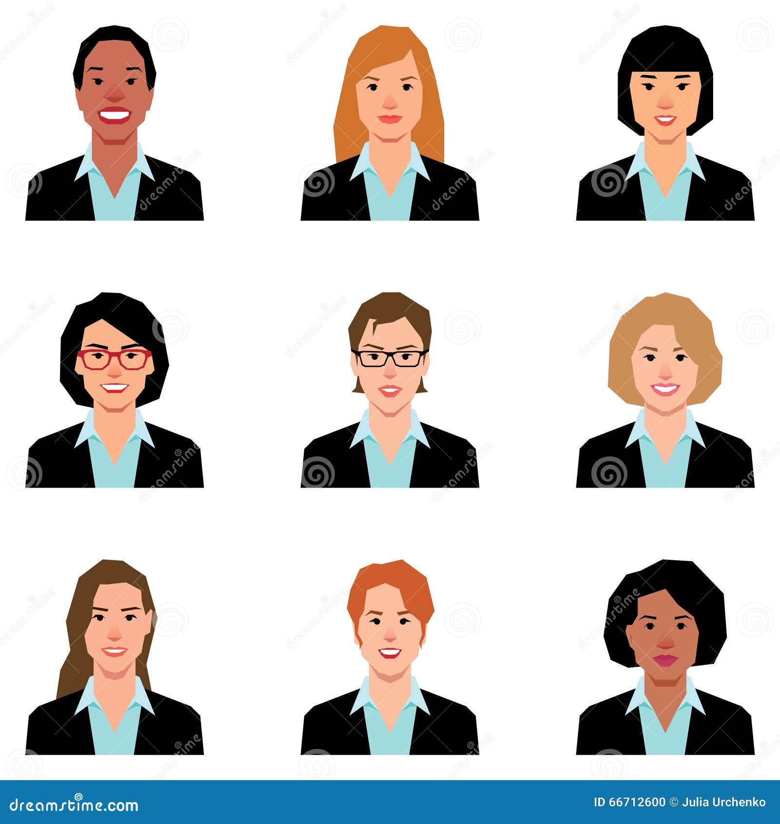 Set of Women Portraits of Avatars Stock Vector - Illustration of suit ...