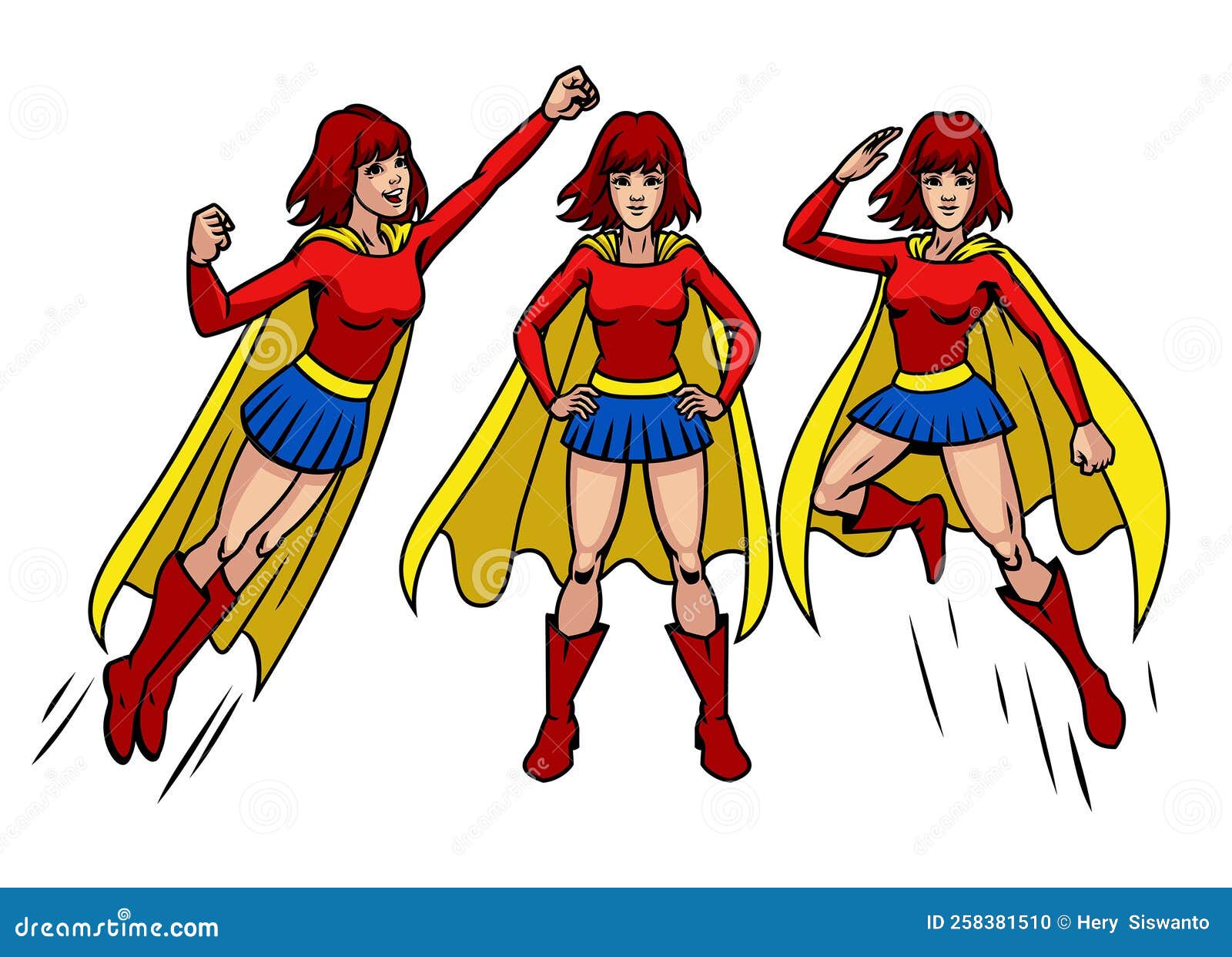 Set of Women Superhero Character Stock Vector - Illustration of hero ...