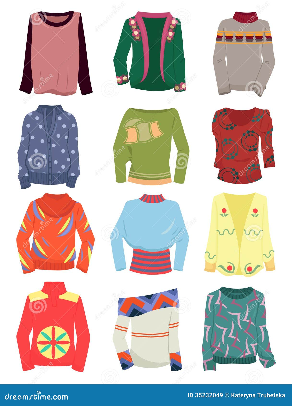 A Set Of Womens Sweaters Cartoon Vector | CartoonDealer.com #35232049