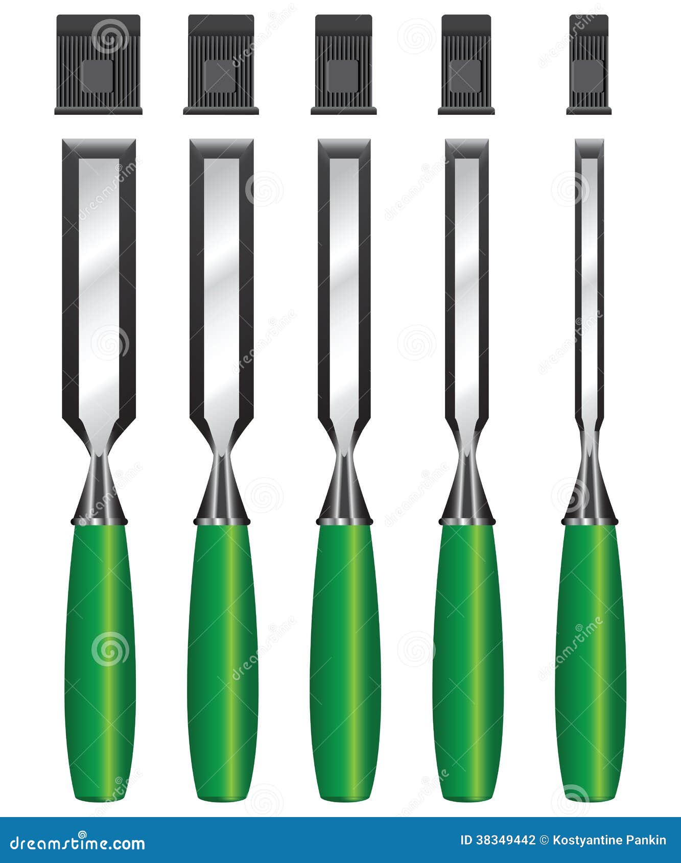 Set of wood chisels stock vector. Illustration of relief - 38349442