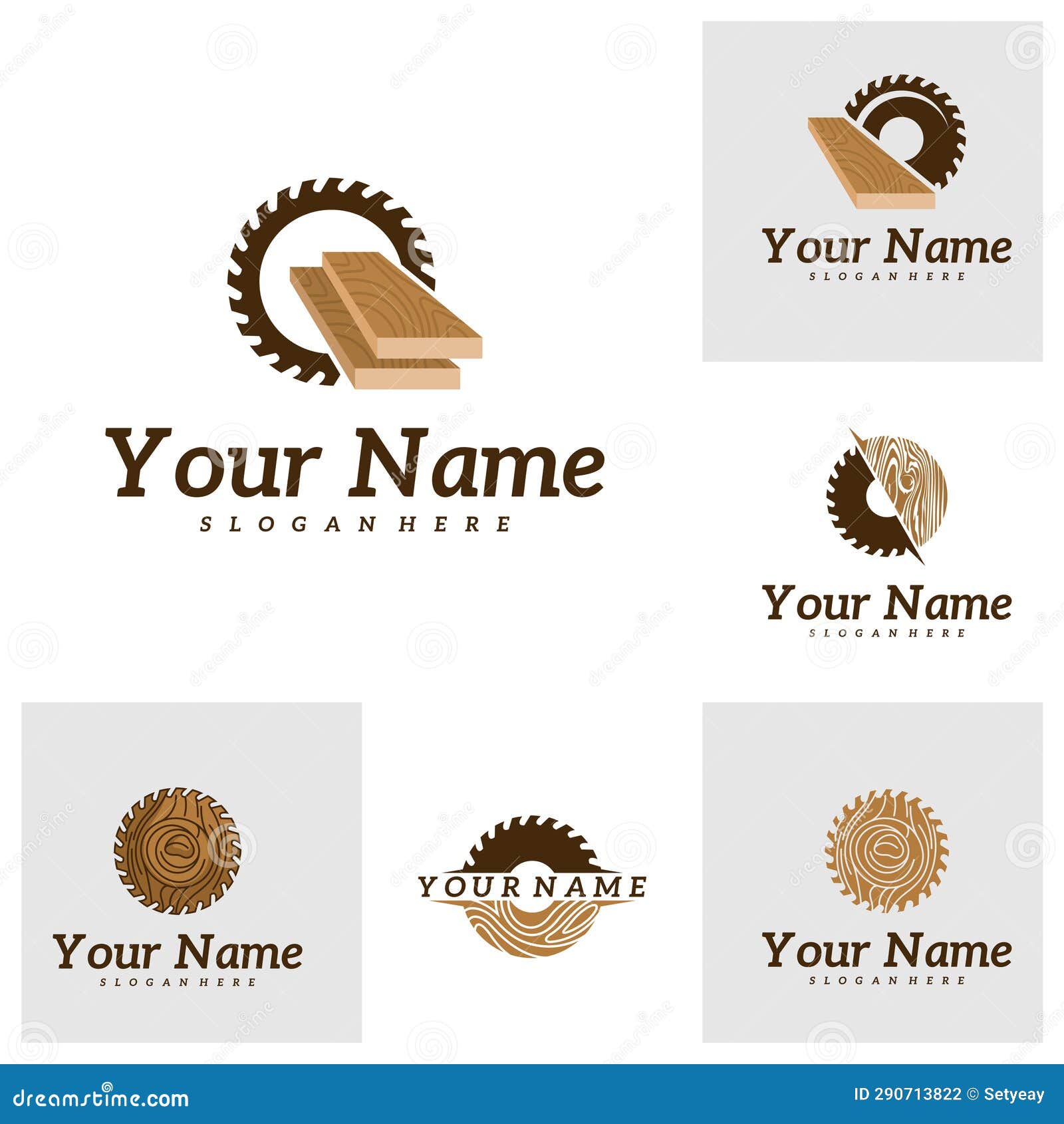 Set of Wood Cutter Logo Design Template. Creative Wood Logo Vector ...