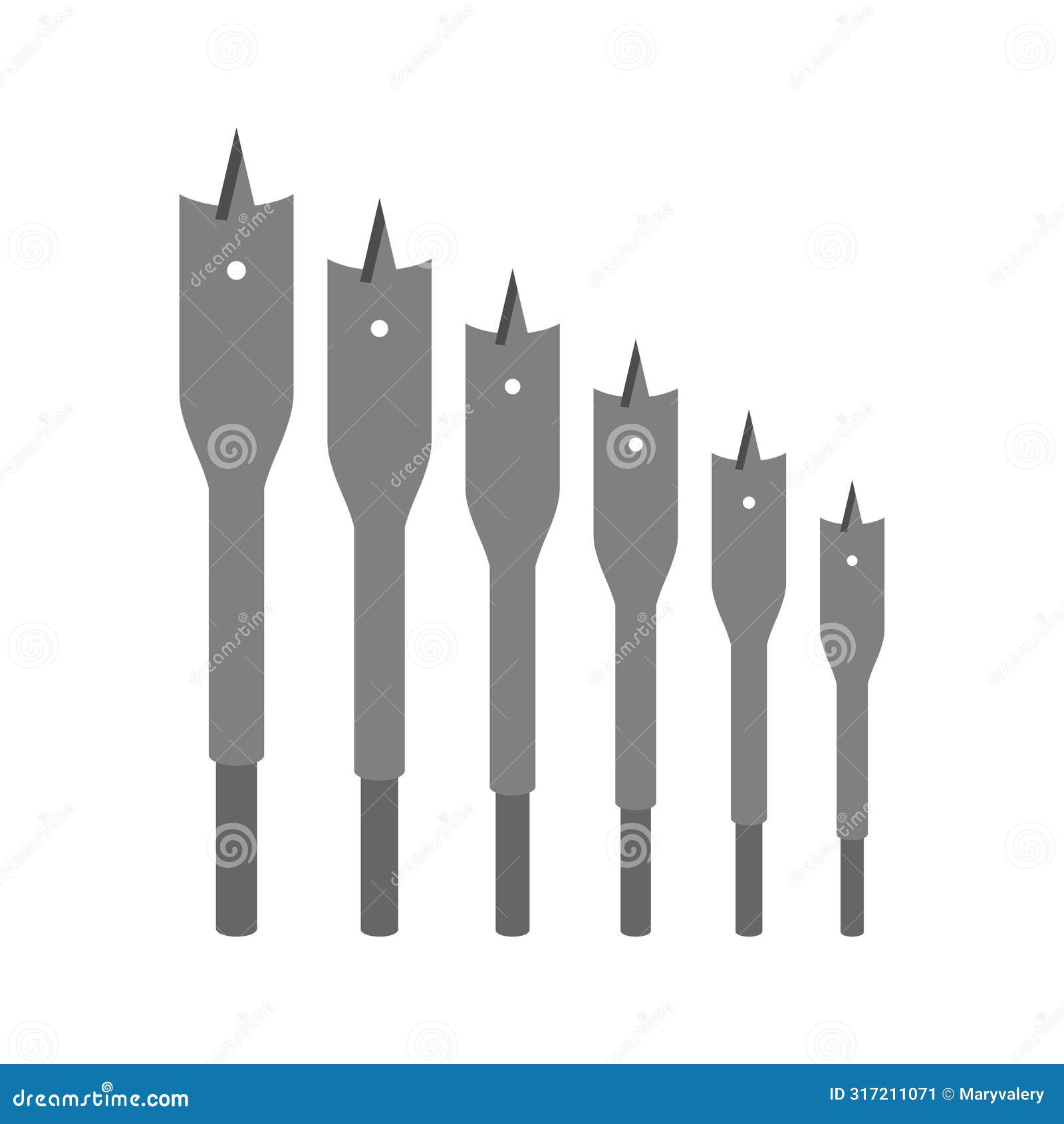 Set of Wood Drill Bits. Vector Illustration Stock Vector - Illustration ...