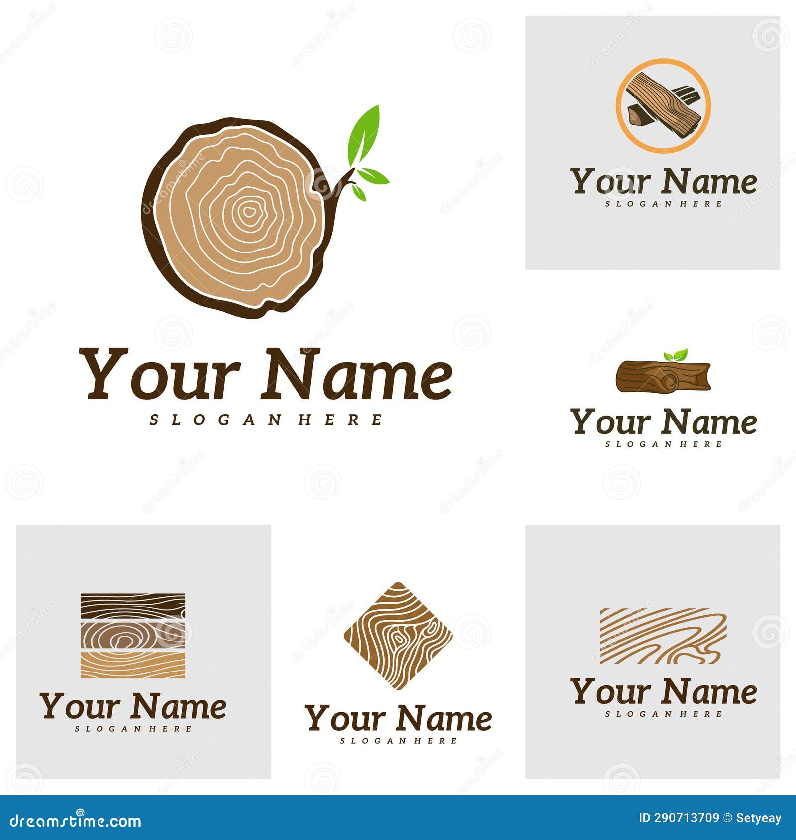 Set of Wood Logo Design Template. Creative Wood Logo Vector ...