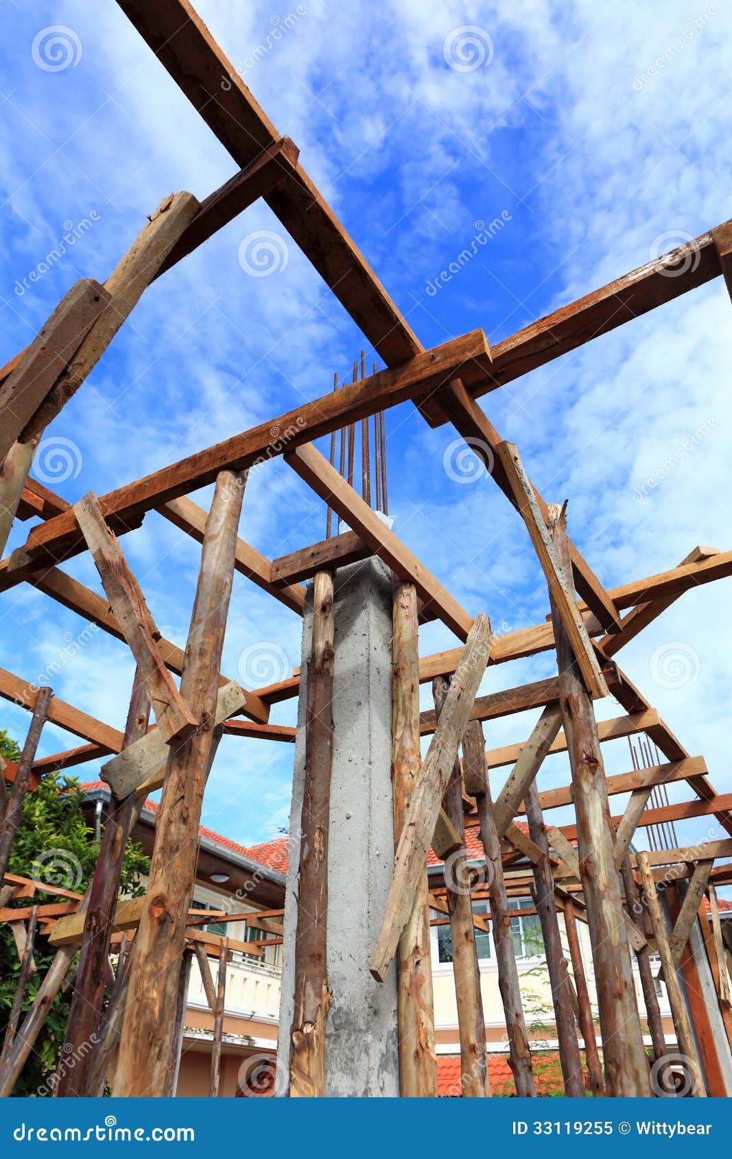Set of Wood Pine Timber for New Home Construction Stock Image - Image ...