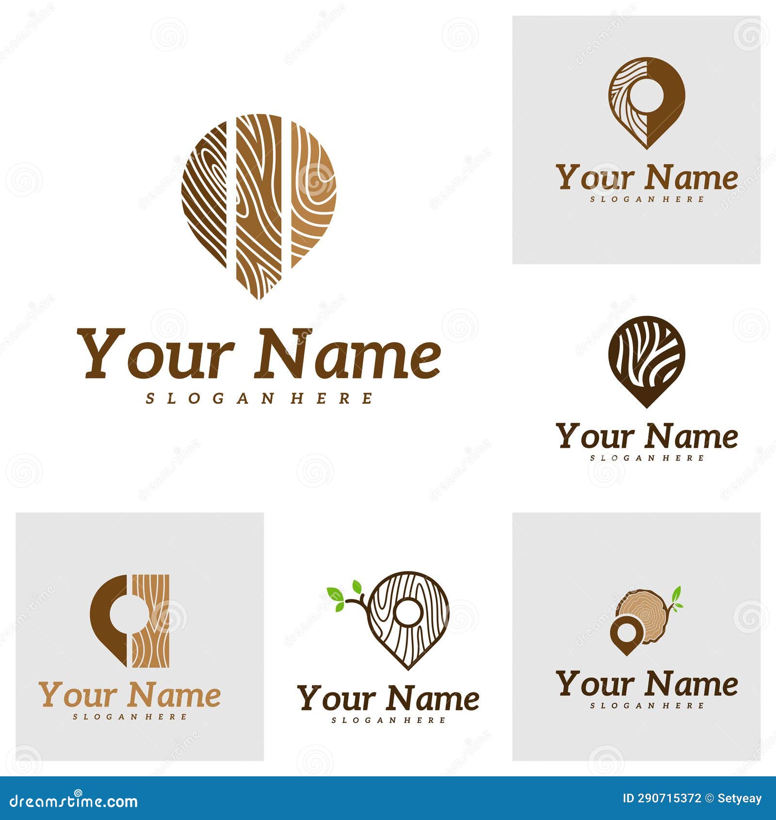 Set of Wood Point Logo Design Template. Creative Wood Logo Vector ...