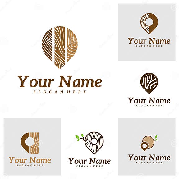 Set of Wood Point Logo Design Template. Creative Wood Logo Vector ...