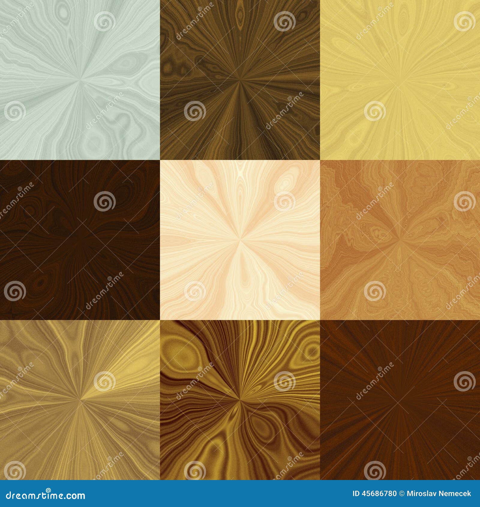 Set of Wood Radial Generated Textures Stock Illustration - Illustration ...