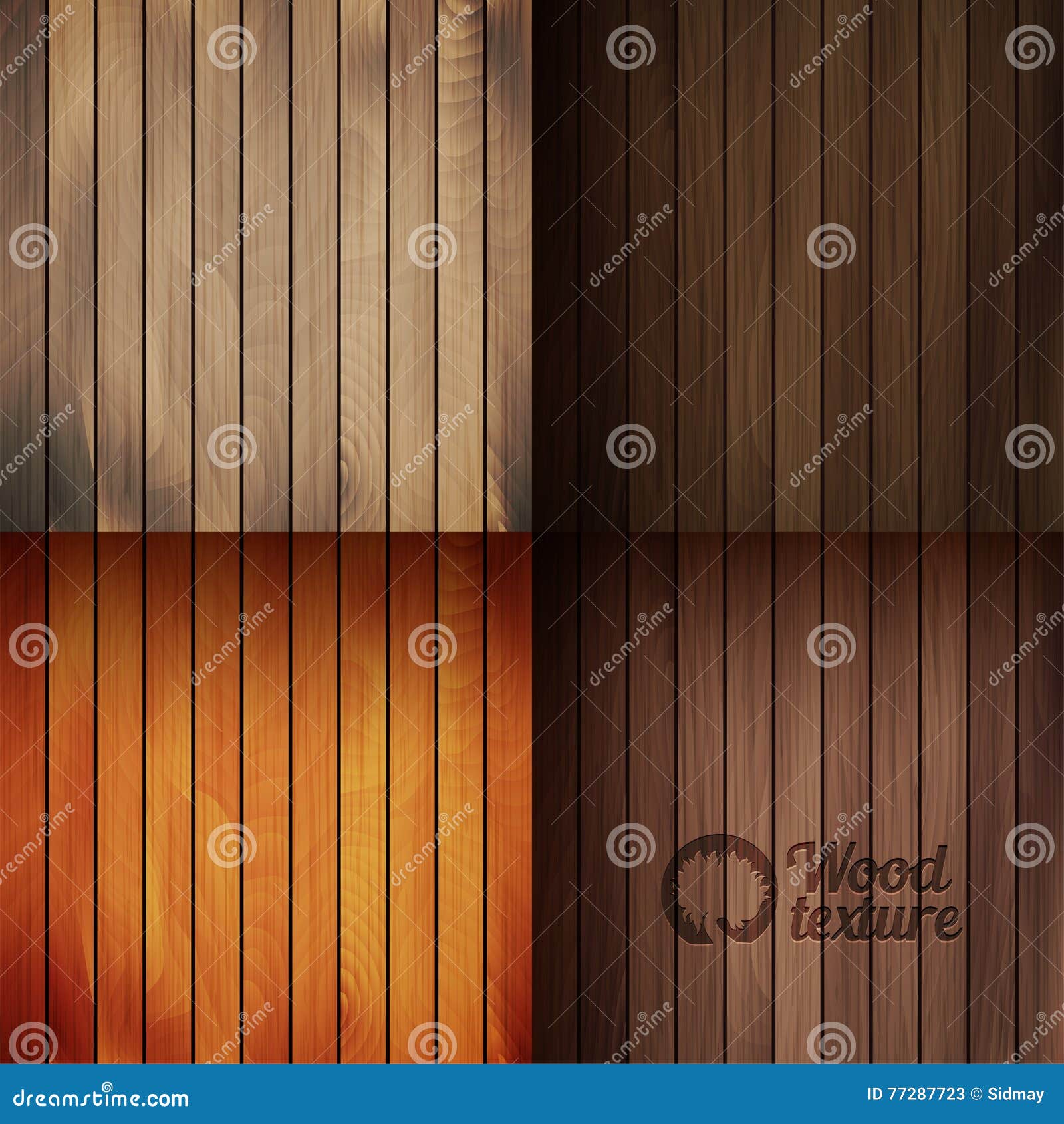 Set of Wood Texture Backgrounds, Four Colors Included Stock Vector ...