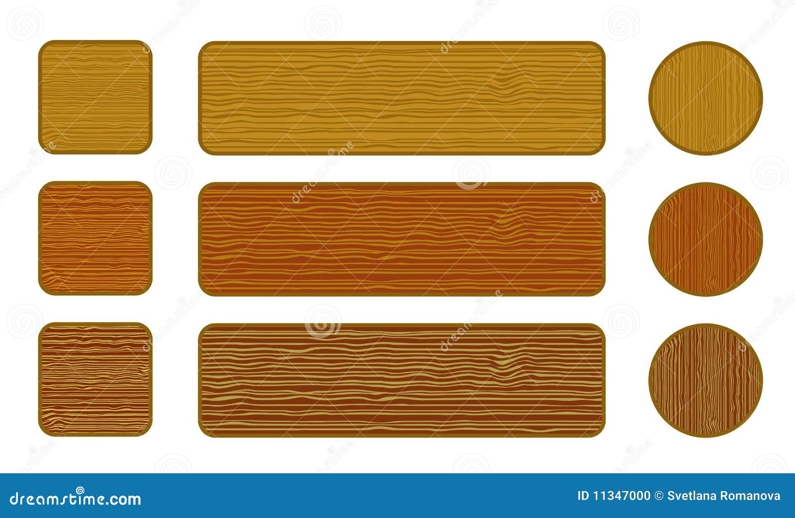 Set of wood web buttons stock vector. Illustration of button - 11347000