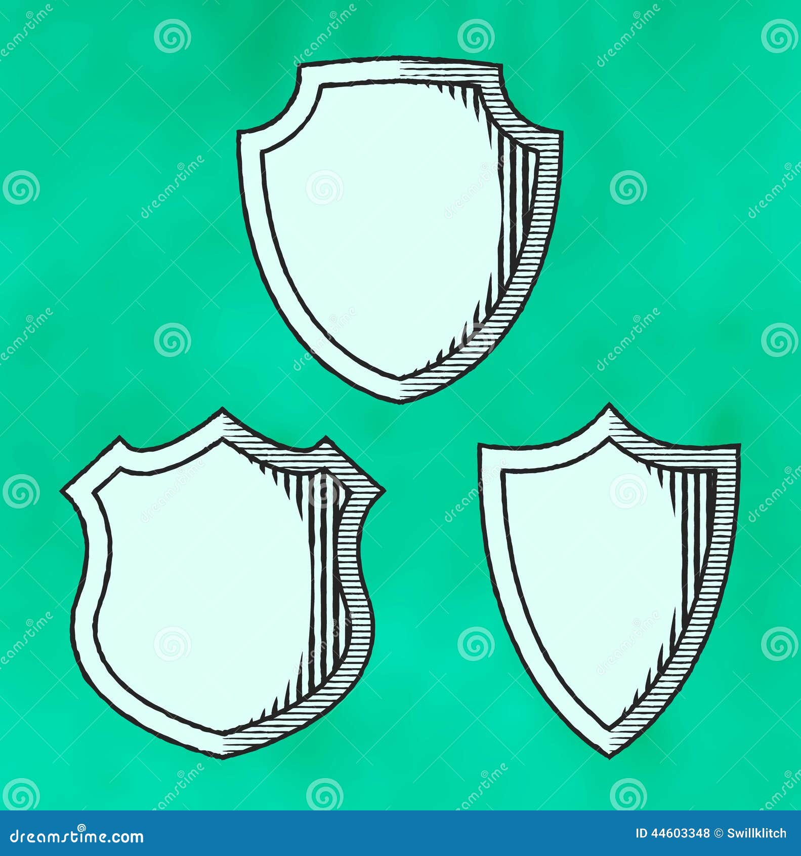 Set of woodcut shields stock vector. Illustration of antique - 44603348