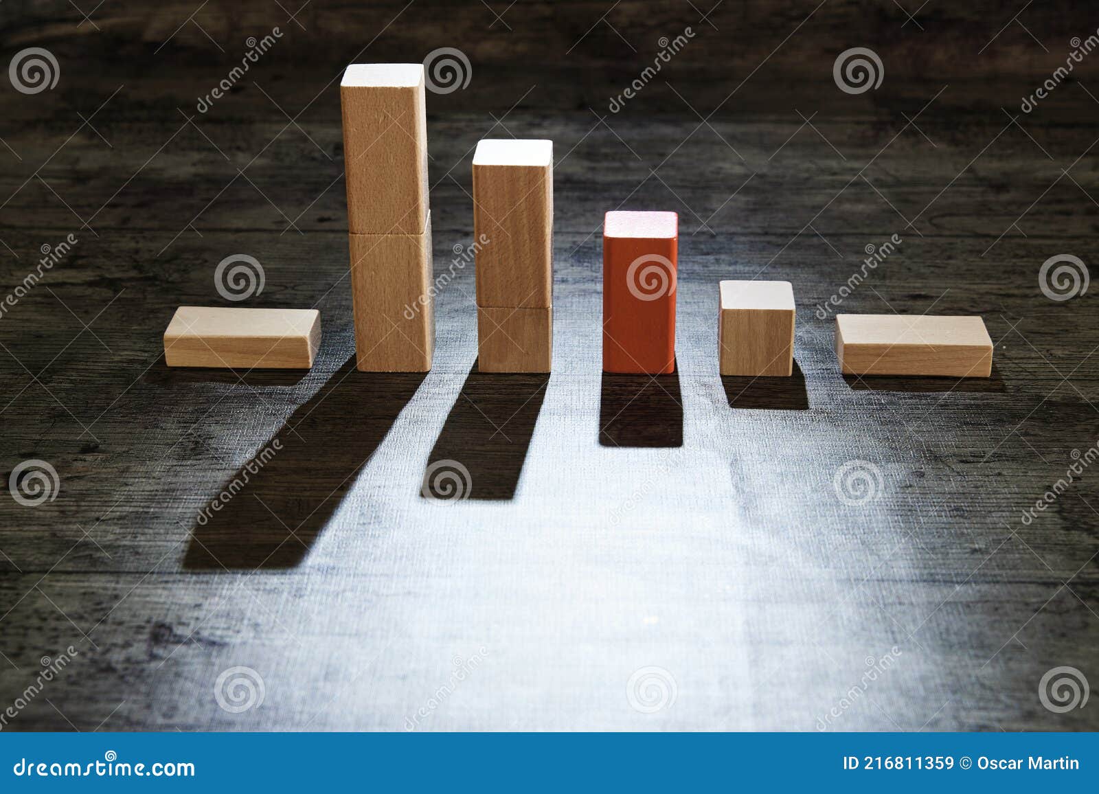 Set of Wooden Blocks in the Form of a Weakening Graph with a Red Block ...