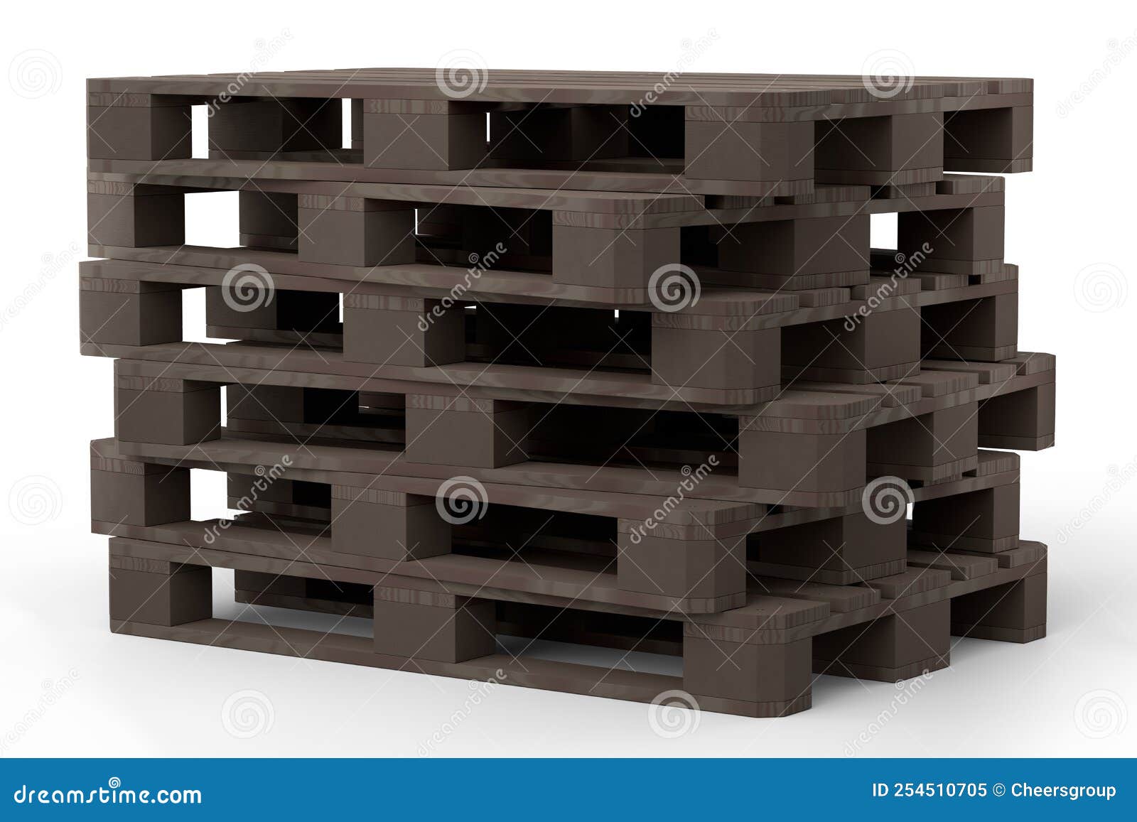 Set of Wooden Pallet for Warehouse Cargo Storage Isolated on White ...