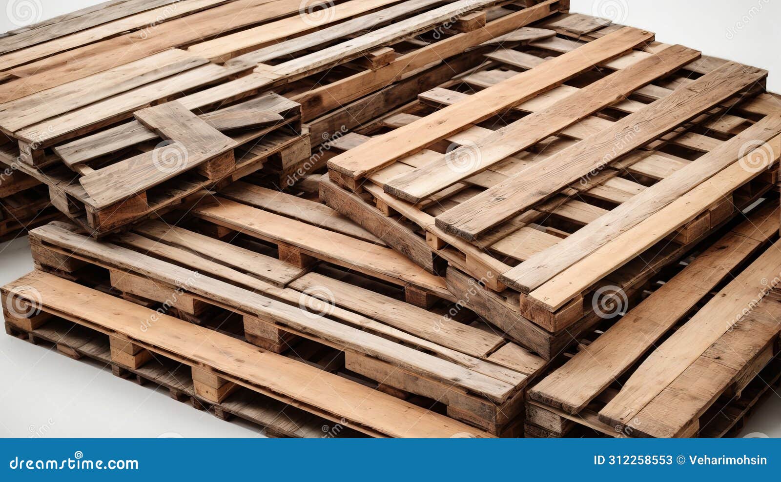 Set of Wooden Pallets, Different Angles Stock Illustration ...