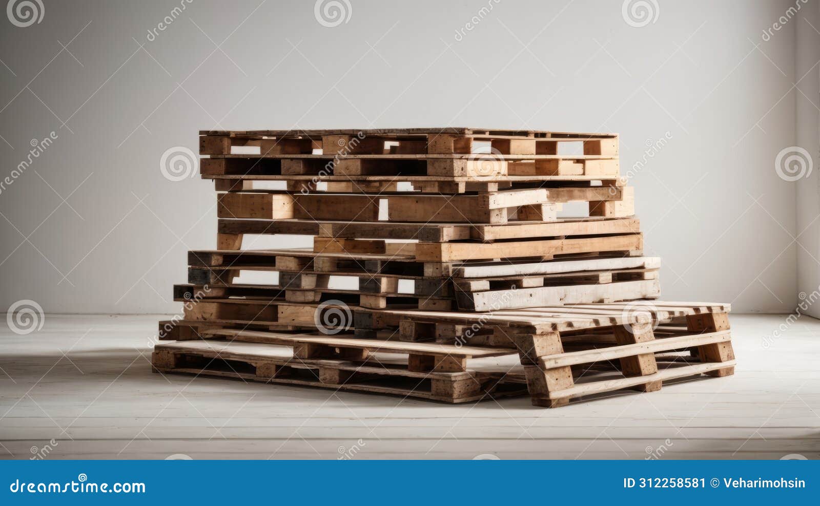 Set of Wooden Pallets, Different Angles Stock Illustration ...