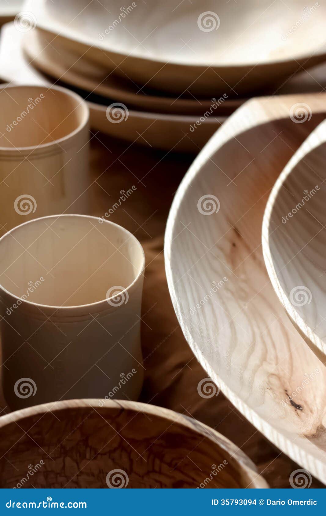 Set of Wooden Plates stock photo. Image of rustic, bowl - 35793094