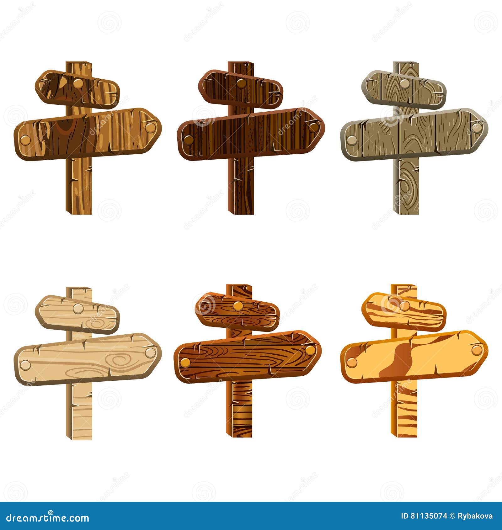 Set wooden pointers stock illustration. Illustration of environment ...