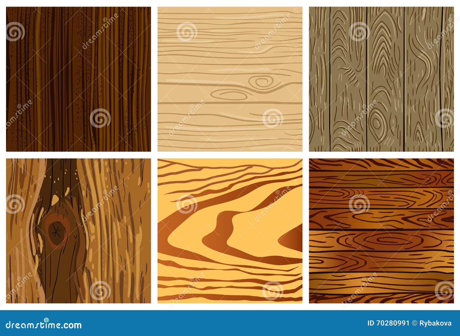 Set of Wooden Seamless Pattern Stock Illustration - Illustration of ...