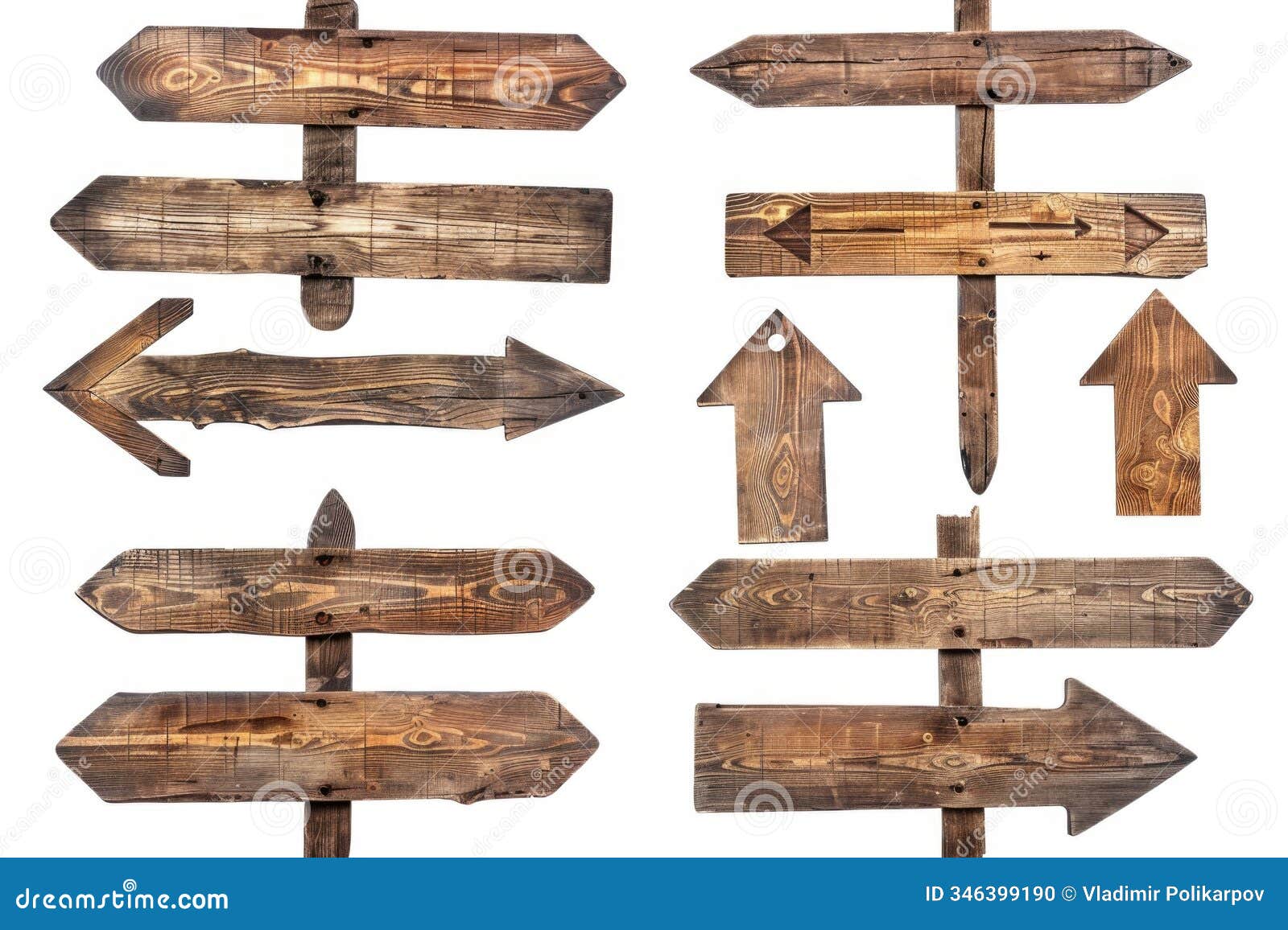 A Set of Wooden Signs Pointing in Various Directions, Useful for Maps ...