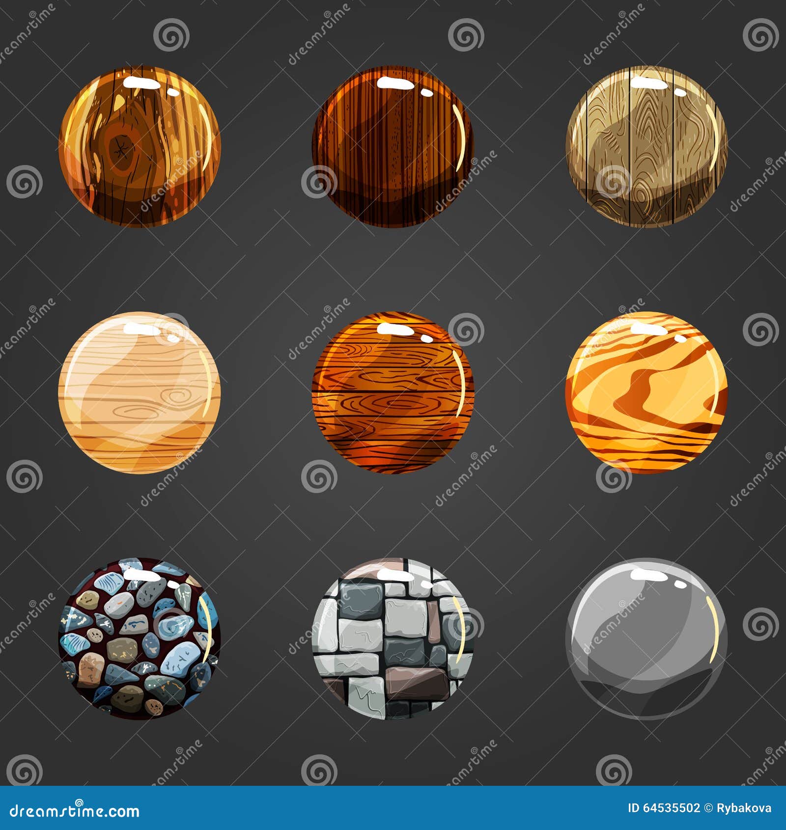 Stone Buttons, Menu Selection Pointers, Setting Interface Elements ...