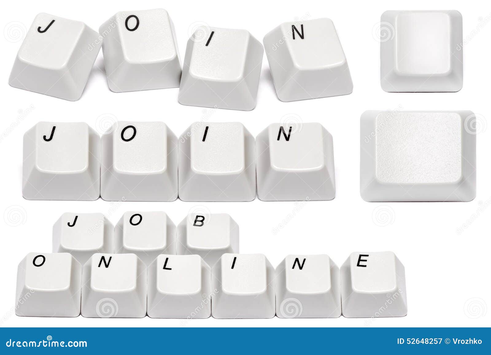 Set of Words from Computer Keyboard Buttons Isolated on White ...