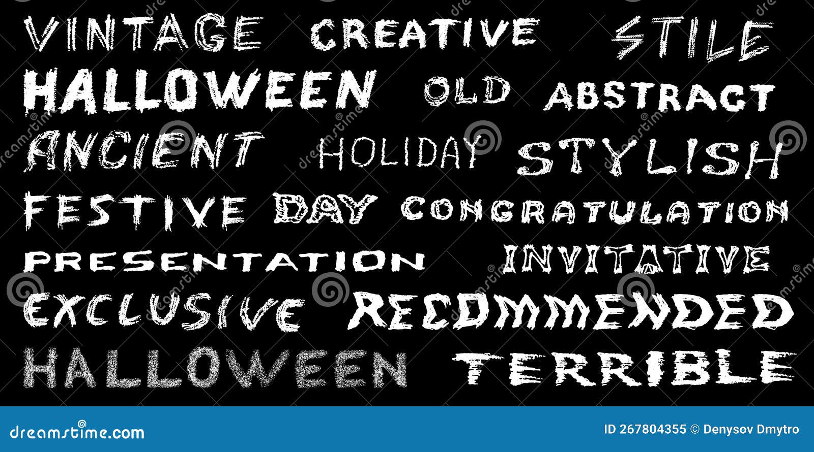 Set of Words. Font in an Unusual Style. a Set of Words with Creative ...