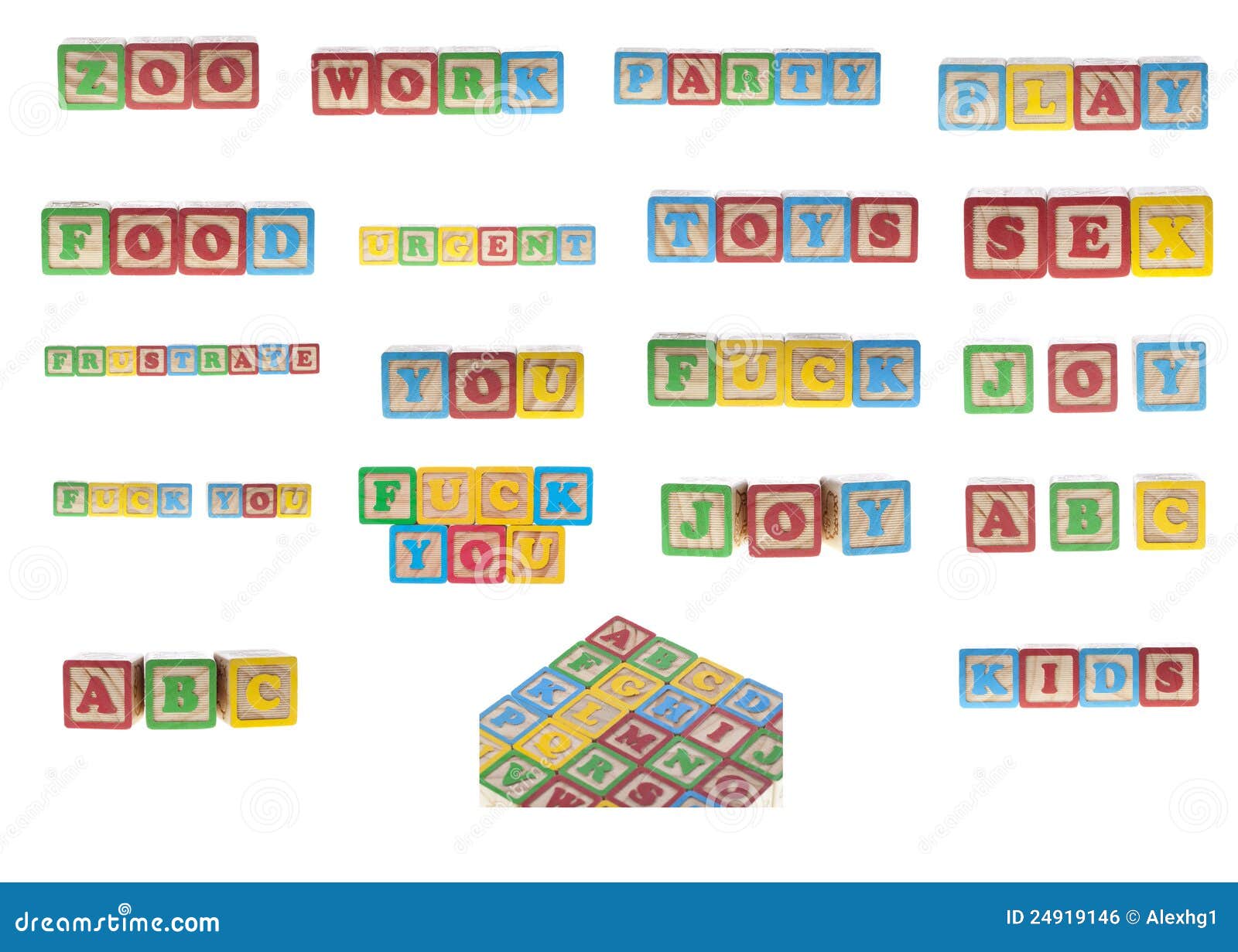 Set of Words from Wooden Cubes Stock Photo - Image of urgent, work ...