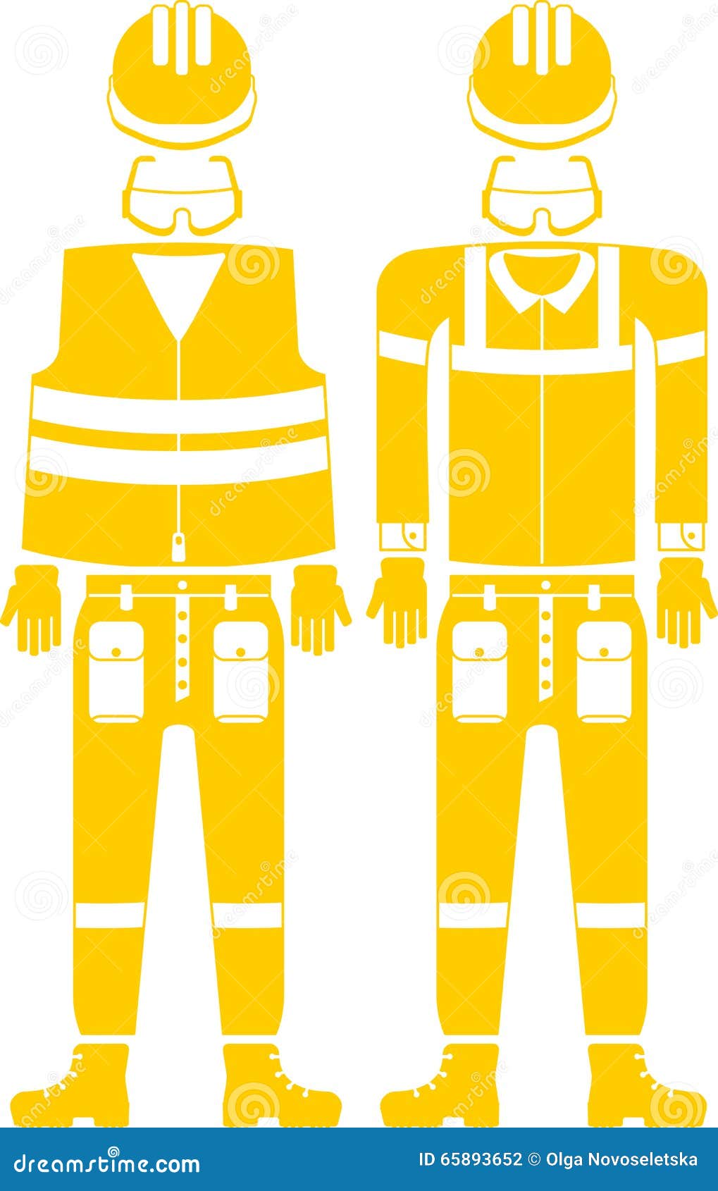 Set of Work Wear Monochrome Stock Vector - Illustration of resistance ...