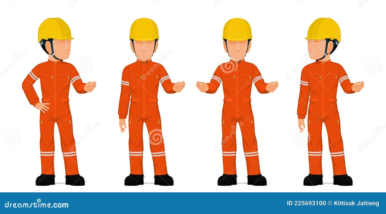 Set of Worker is Explaining on White Background Stock Vector ...
